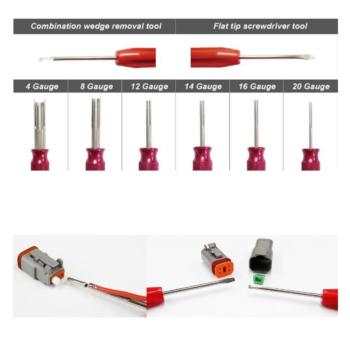 7pc Deutsch Terminal Release/Removal Tool Kit - 4, 8, 12, 14, 16, and ...