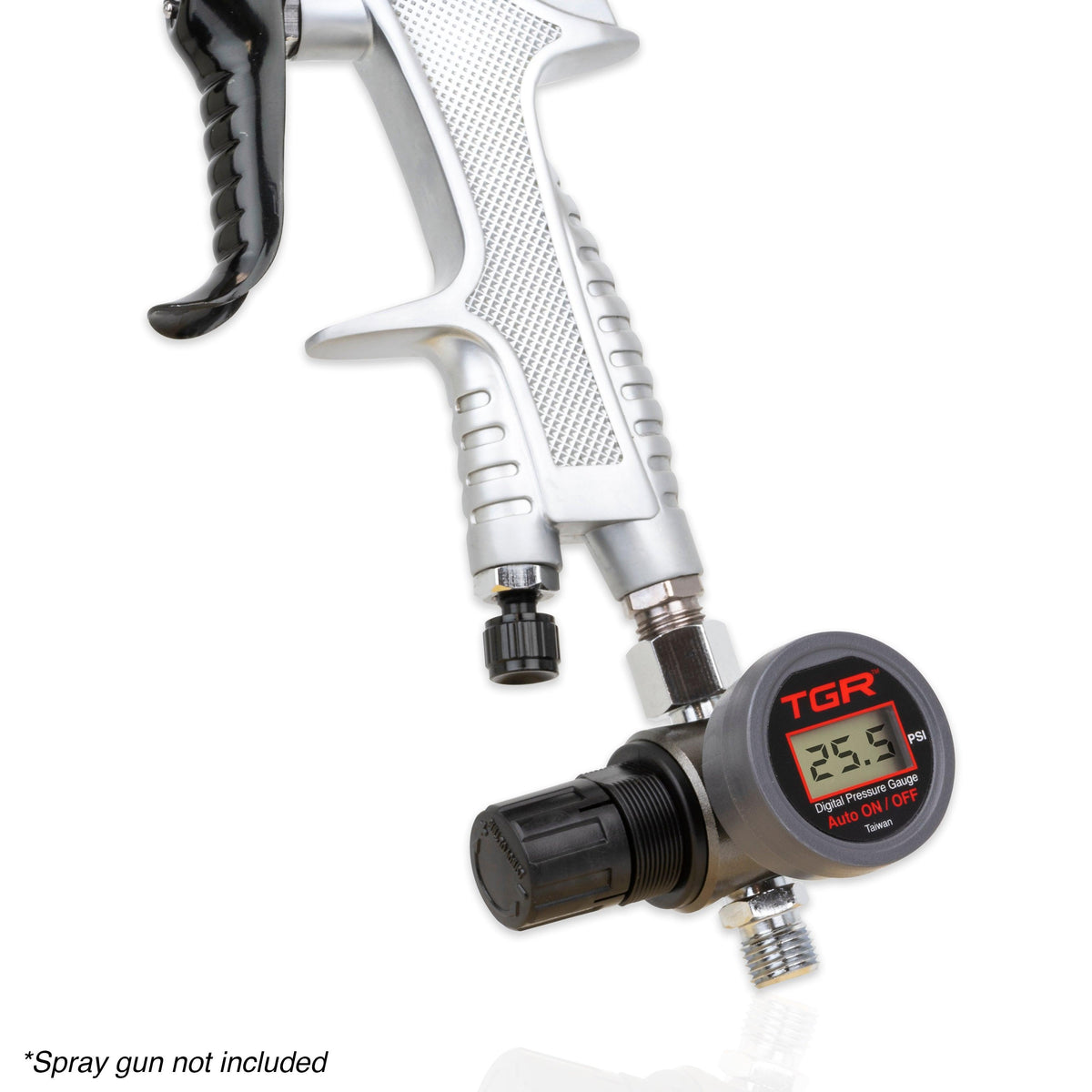 HVLP Spray Gun Air Regulator with Automatic Digital Pressure Gauge and ...
