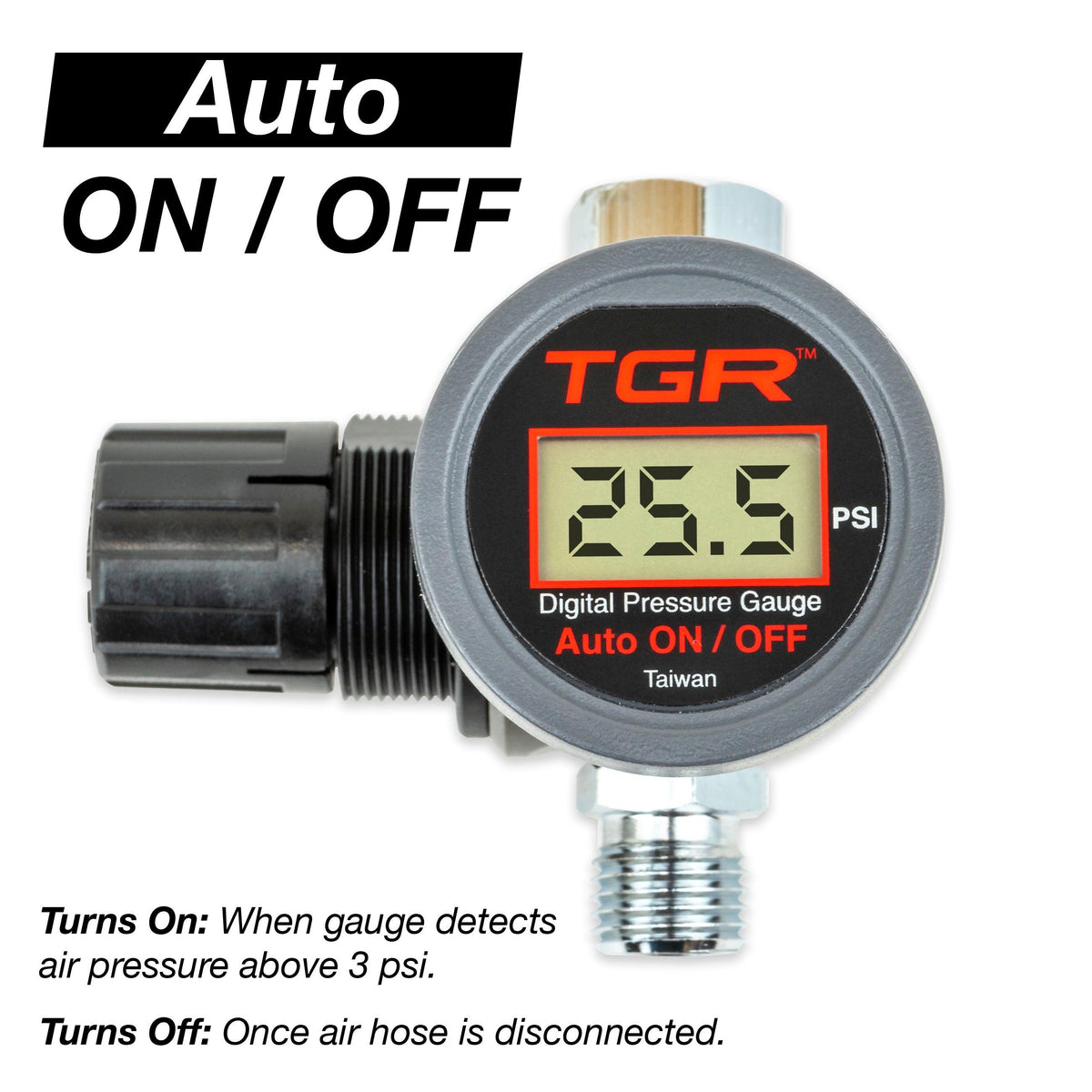 HVLP Spray Gun Air Regulator with Automatic Digital Pressure Gauge and ...